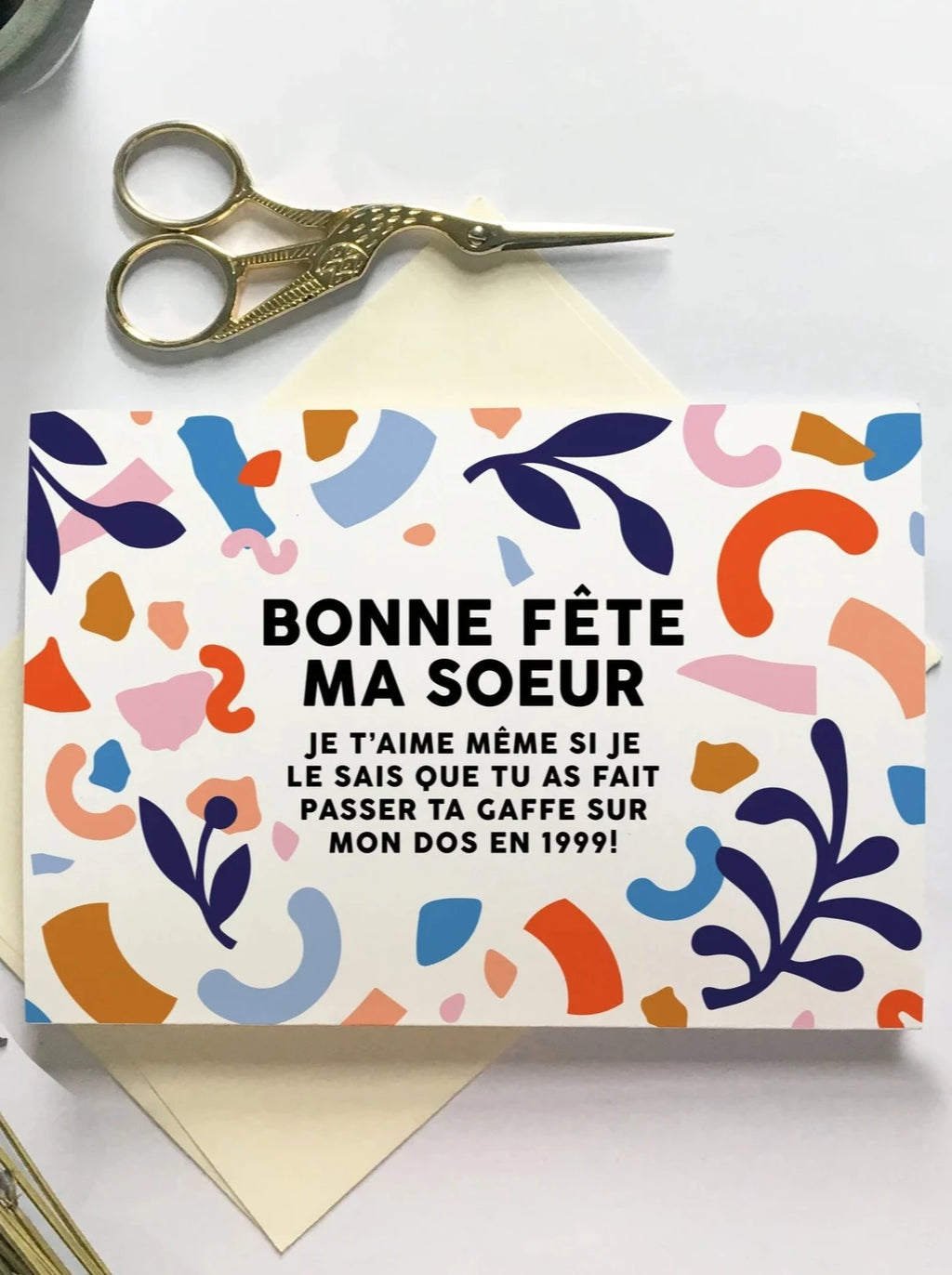 MERCI BONSOIR Carte de souhait- Pour ma soeur – Belle et Rebelle